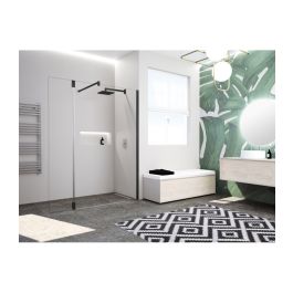 Volet de douche pivotant pour douche à l'italienne noire | Proadis